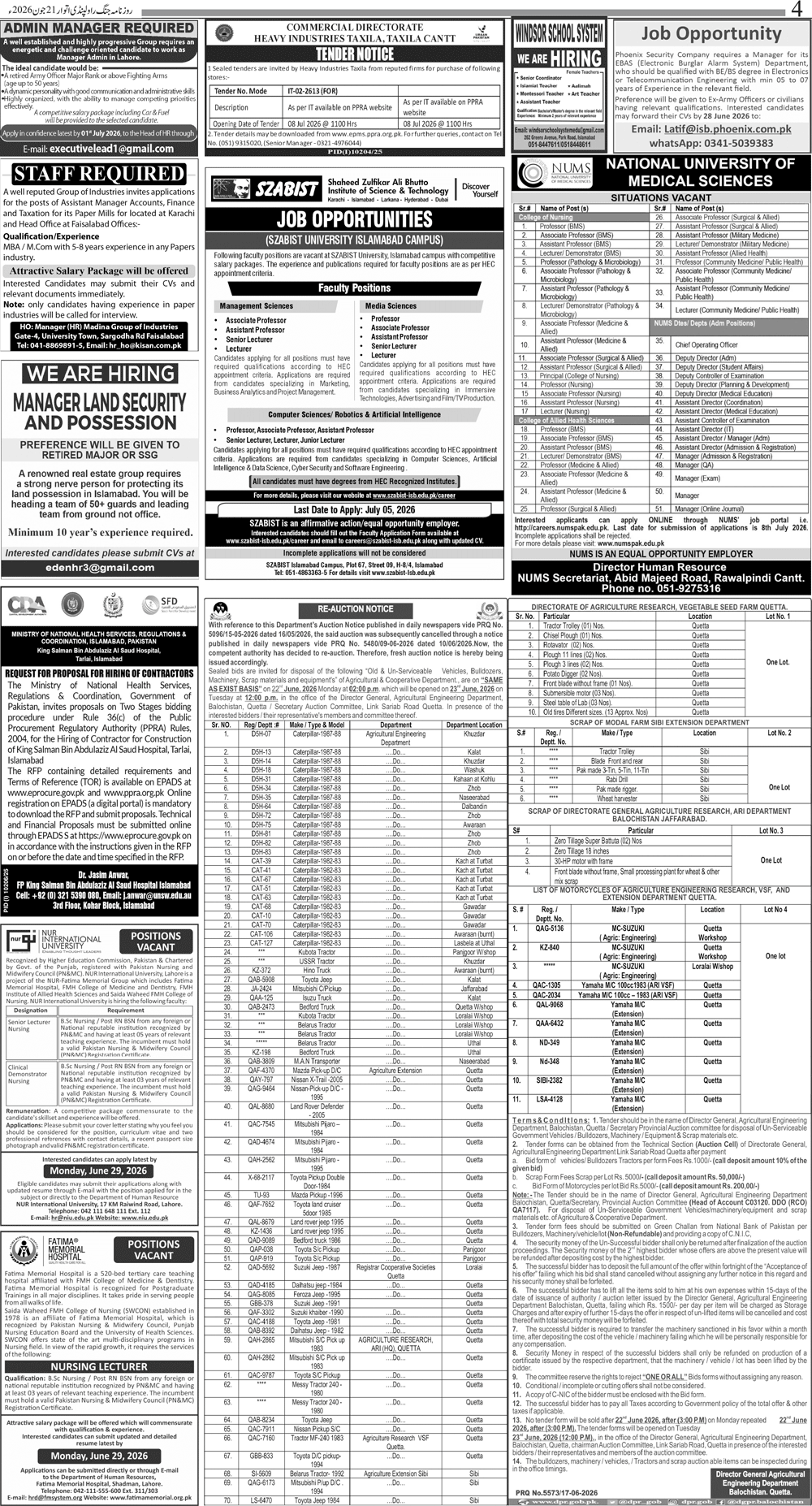 Jang ePaper 21 June 2026: Jang Pindi Newspaper, Urdu Newspaper ...